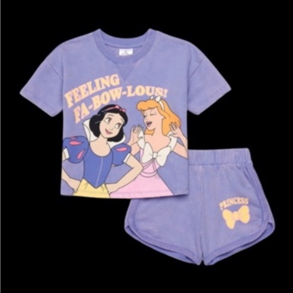 Disney | Matching Sets | Girls 3t Disney Princess Short Set | Poshmark